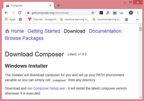 Laravel Composer Installation Online Tutorials Library List