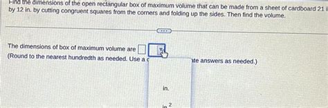 Answered Find The Dimensions Of The Open Rectangular Box Of Maximum