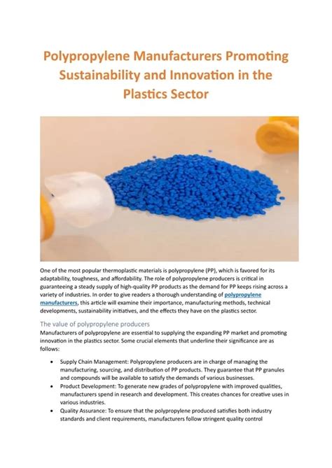 Ppt Polypropylene Manufacturers Powerpoint Presentation Free