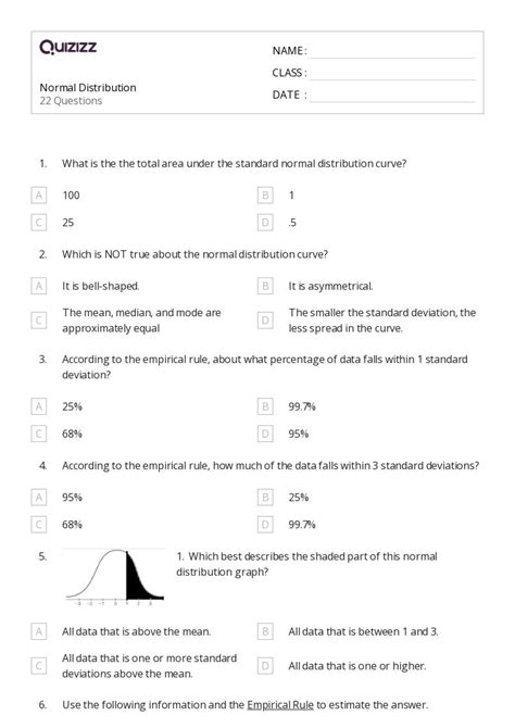 50 Normal Distribution Worksheets On Quizizz Free And Printable
