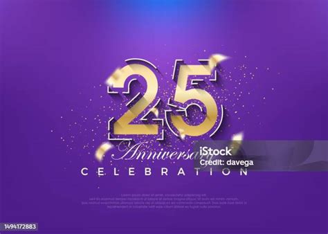 골드 넘버 25주년 프리미엄 벡터 디자인 포스터 배너 축하 인사말을 위한 프리미엄 벡터 25주년 기념에 대한 스톡 벡터 아트 및