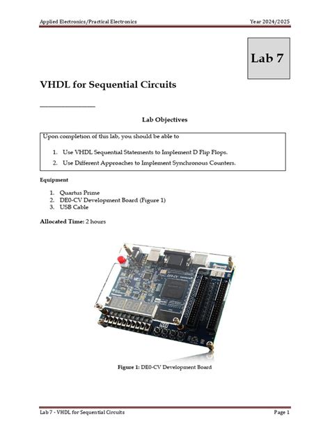 Lab 7 - VHDL For Sequential Circuits | PDF | Vhdl | Computer Engineering