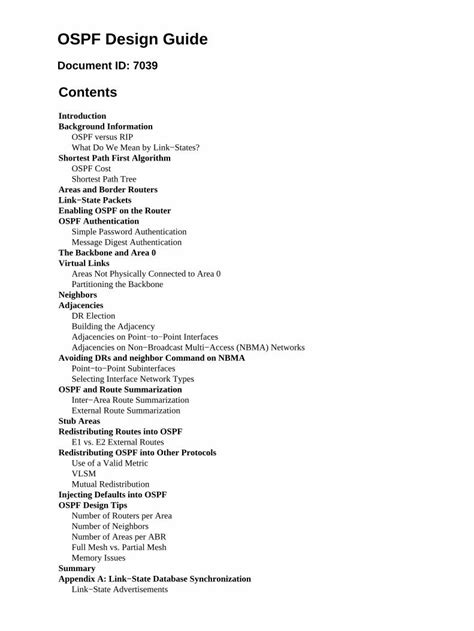 Pdf Cisco Ospf Design Guidebradciscoiospdfsospf Design Guidepdf