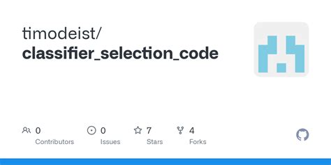 Github Timodeistclassifierselectioncode