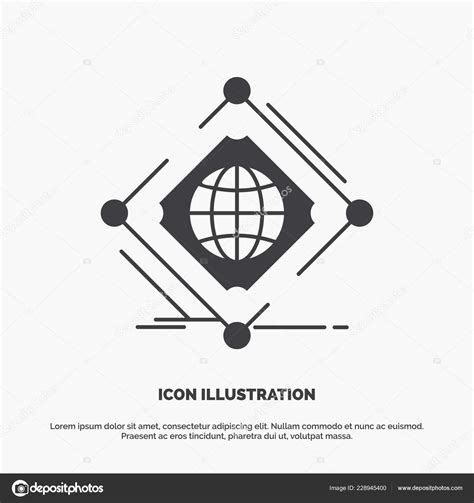 Complex Global Internet Net Web Icon Glyph Vector Gray Symbol Stock