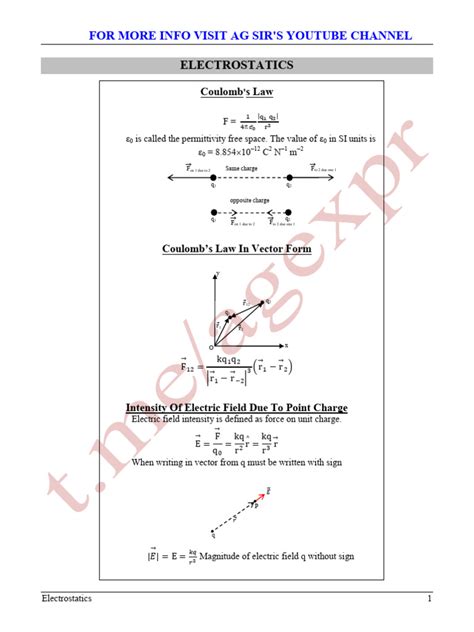 Electrostatics Cheat Code Pdf