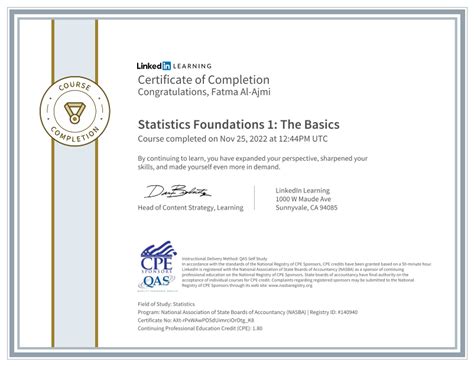 fatma al ajmi on linkedin certificate of completion