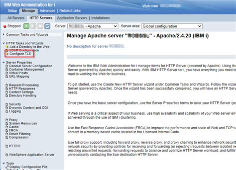 Enable TLS For Apache Using The Admin Configure TLS Wizard