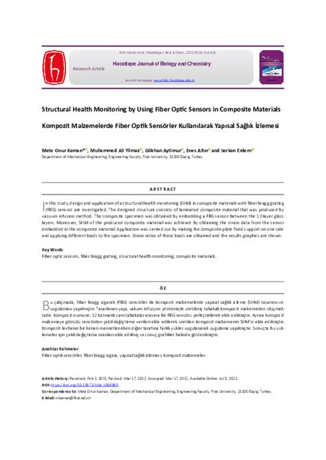 Pdf Structural Health Monitoring By Using Fiber Optic Sensors In Composite Materials