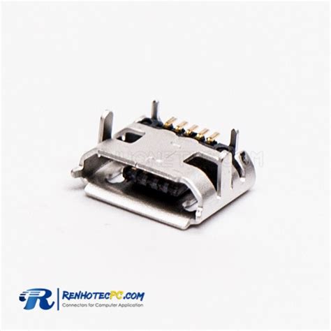 Micro Usb B Female Connector 5 Pin Smt Type B Straight For Pcb