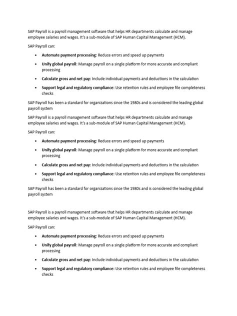 Sap Payroll Pdf Payroll Payroll Tax