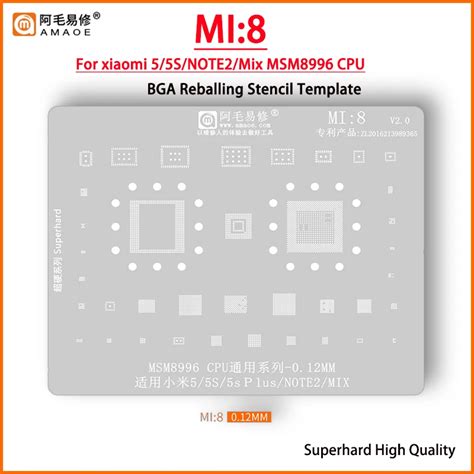 mi8 bga reballing stencil para xiaomi 5 5s plus 5splus 5sp note2 mix