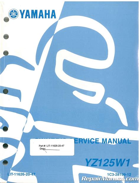2007 Yamaha Yz125w1 Motorcycle Owners Service Manual