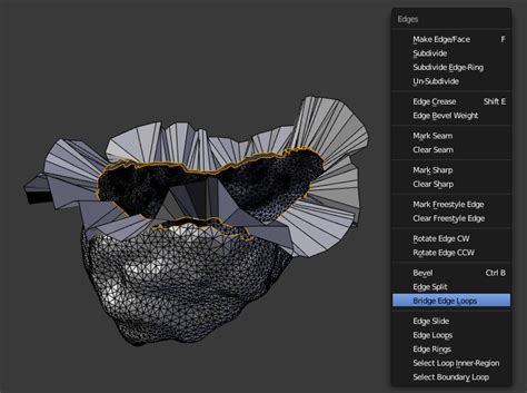 Modeling How Does One Extrude An Edge Relative To The Vertex Normals Blender Stack Exchange