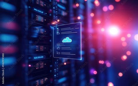 Holographic Compliance Checklist Floating Above Cloud Servers