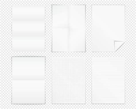 Different A4 Format Paper Folded Paper Paper With Curl Paper With Lines And Squares 63580821