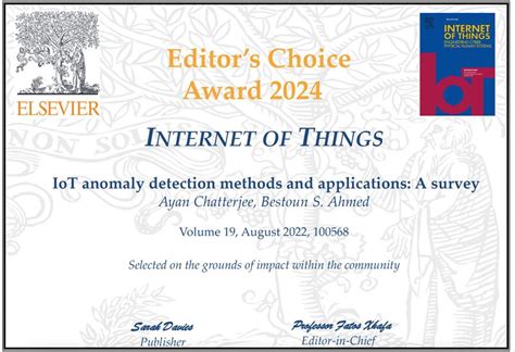Bestoun S Ahmed On Linkedin Iot Anomalydetection Research Editorschoice Innovation