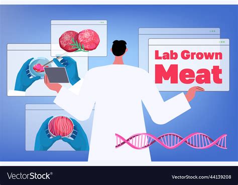 Scientist Opening Web Browser Windows Royalty Free Vector