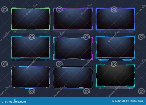 Simple Streaming Overlay And Screen Interface Set Design With Blue