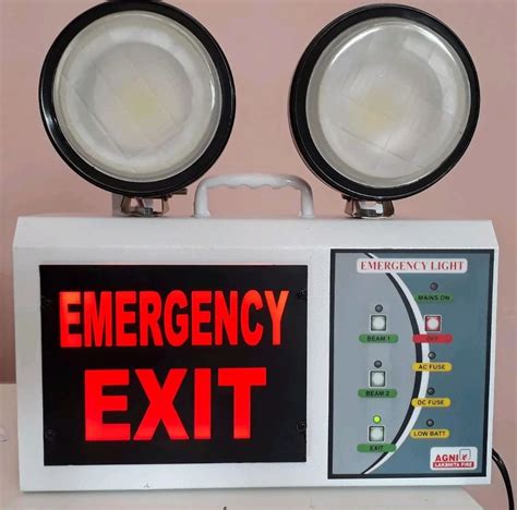 White Lightning Color Agni Emergency Exit Light Cabinet Aluminium