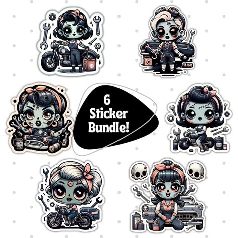 Cute Kawaii Goth Stickers Set 6 Adorable Goth Stickers Unique Sticker