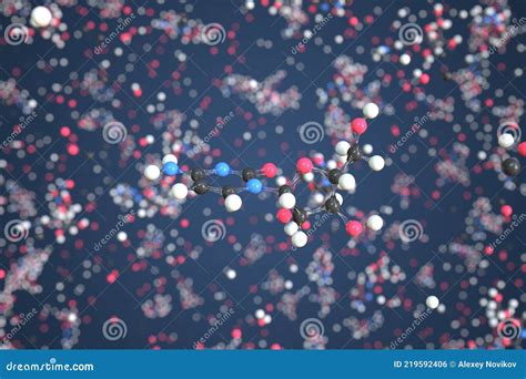 Cytarabine Molecule Conceptual Molecular Model Chemical 3d Rendering