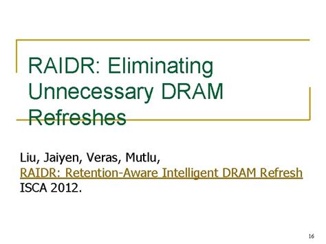 Computer Architecture Lecture 2 A Memory Refresh Prof