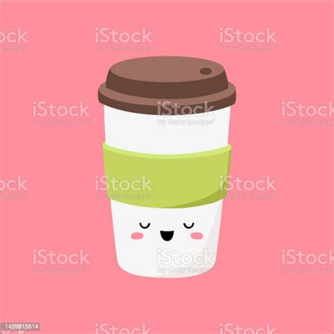 커피 라떼 또는 카푸치노 한 잔을 가져 가십시오 귀여운 캐릭터 벡터 그림입니다 즐거운 감정의 이미지 감정에 대한 스톡 벡터 아트 및 기타 이미지 Istock