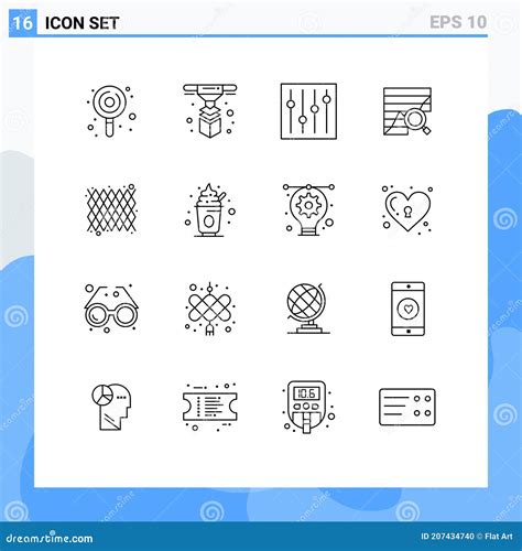16 Universal Outlines Set For Web And Mobile Applications Carnival Data Controls Chart