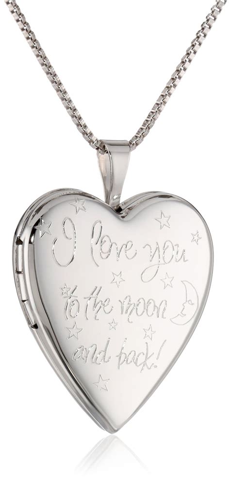 Amazon Collection Sterling Silver I Love You To The Moon And Back Heart