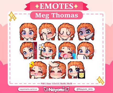 dead by daylight meg thomas 11 emotes pack 2 dead by daylight emotes emotes for twitch