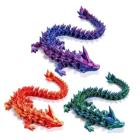 Xj241129 Gem Dragon Crystal Fidget Toy 3d Printed From Wenxin