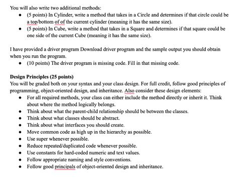 Solved Write A Collection Of Classes To Describe The Chegg