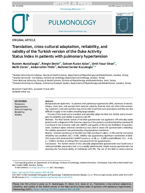 Pdf Translation Cross Cultural Adaptation Reliability And Validity Of The Turkish Version