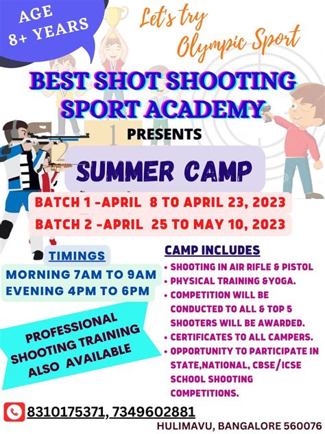 Manjunath Patagar On Linkedin Join Summer Camp To Learn Olympic Shooting Sports At Best Shot