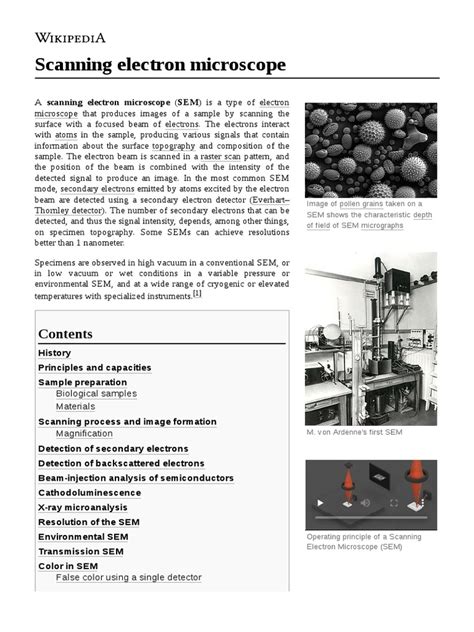 Scanning Electron Microscope Pdf