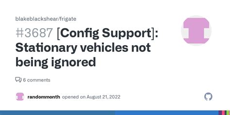 Config Support Stationary Vehicles Not Being Ignored · Issue 3687