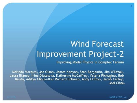 Wind Forecast Improvement Project Improving Model Physics
