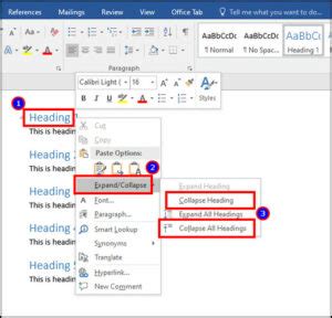 Create Collapsible Headings In Word Quick Guide