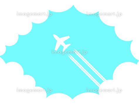 【フラット】雲の間を飛ぶシンプルな飛行機の背景【フラット飛行機雲】のイラスト素材 167877315 イメージマート