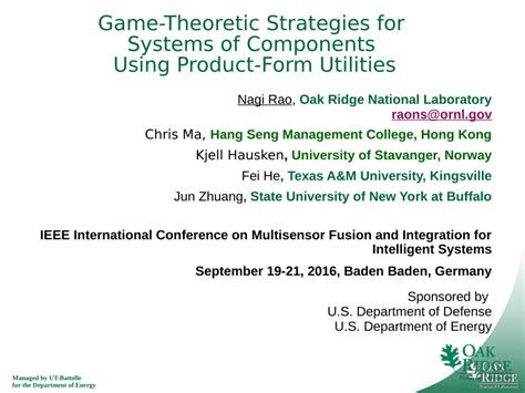 Pdf Game Theoretic Strategies For Systems Of Components Using Product Form Utilities