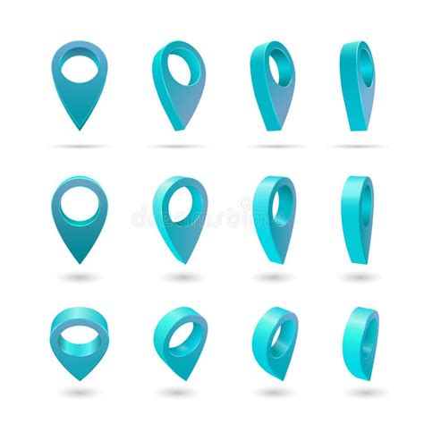 Set Map Pointer D Pin Location Symbols Vector Stock Vector Illustration Of Button Marker