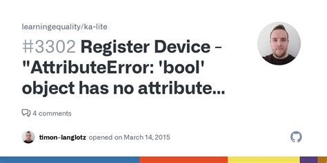 Register Device AttributeError Bool Object Has No Attribute Strip On Develop Branch