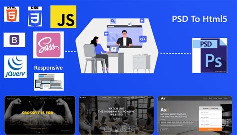 تحويل psd الى html وتصميم صفحات ويب متجاوبة 5 لكل صفحتين خمسات