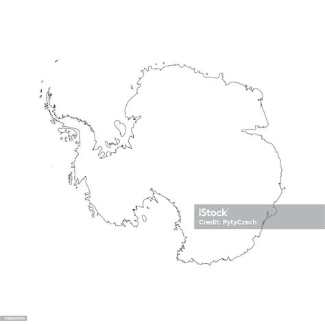 남극 대륙의 지도입니다 검은 개요 흰색 배경에 고립 된 높은 상세한 벡터 일러스트 레이 션 0명에 대한 스톡 벡터 아트 및 기타