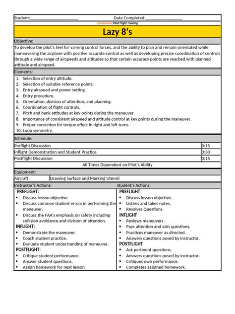 25 Lazy Eights Pdf Flight Control Surfaces Aviation
