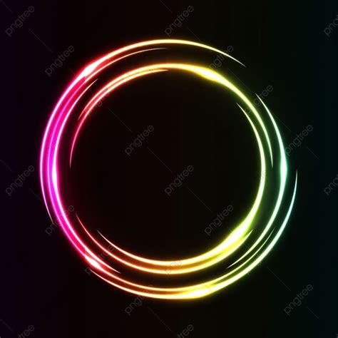 Ring Light Effect Vector Png Images Colorful Abstract Circular Light