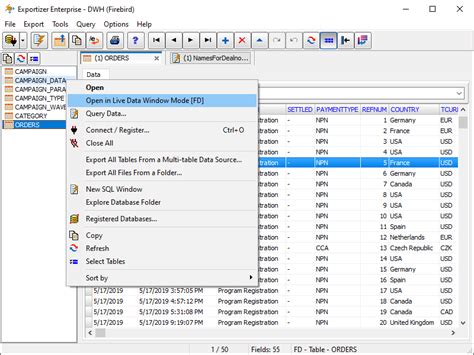 Database Export In Screenshots Exportizer