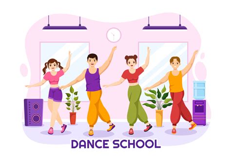 Dance School Illustration Of People Dancing Or Choreography With Music
