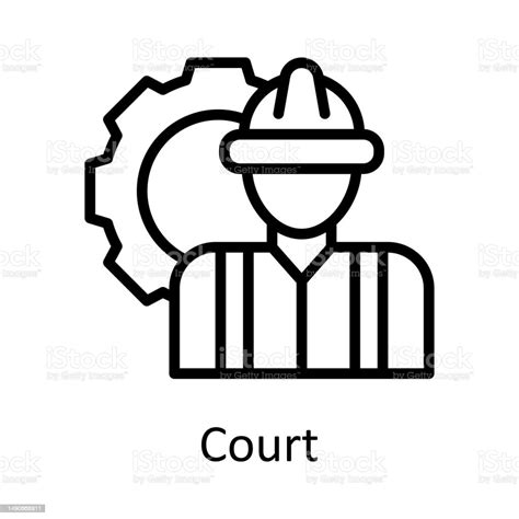 Court Vector Outline Icon Design Illustration Time Management Symbol On